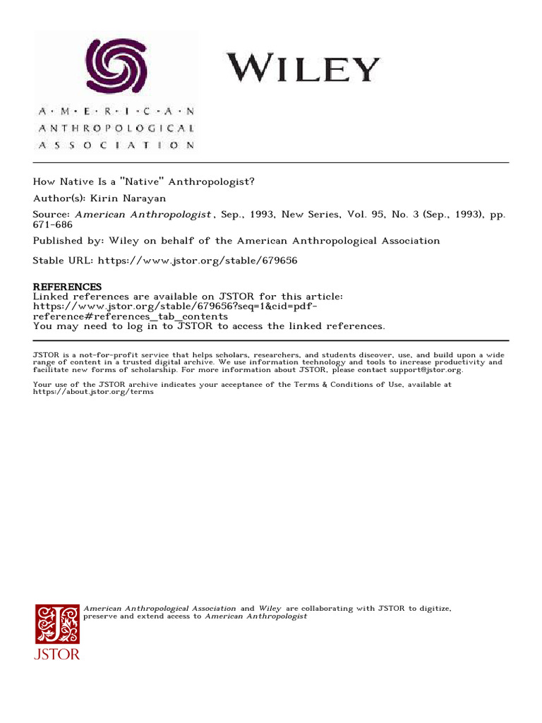 Narayan 1993 - How Native Is A - Native - Anthropologist | PDF ...