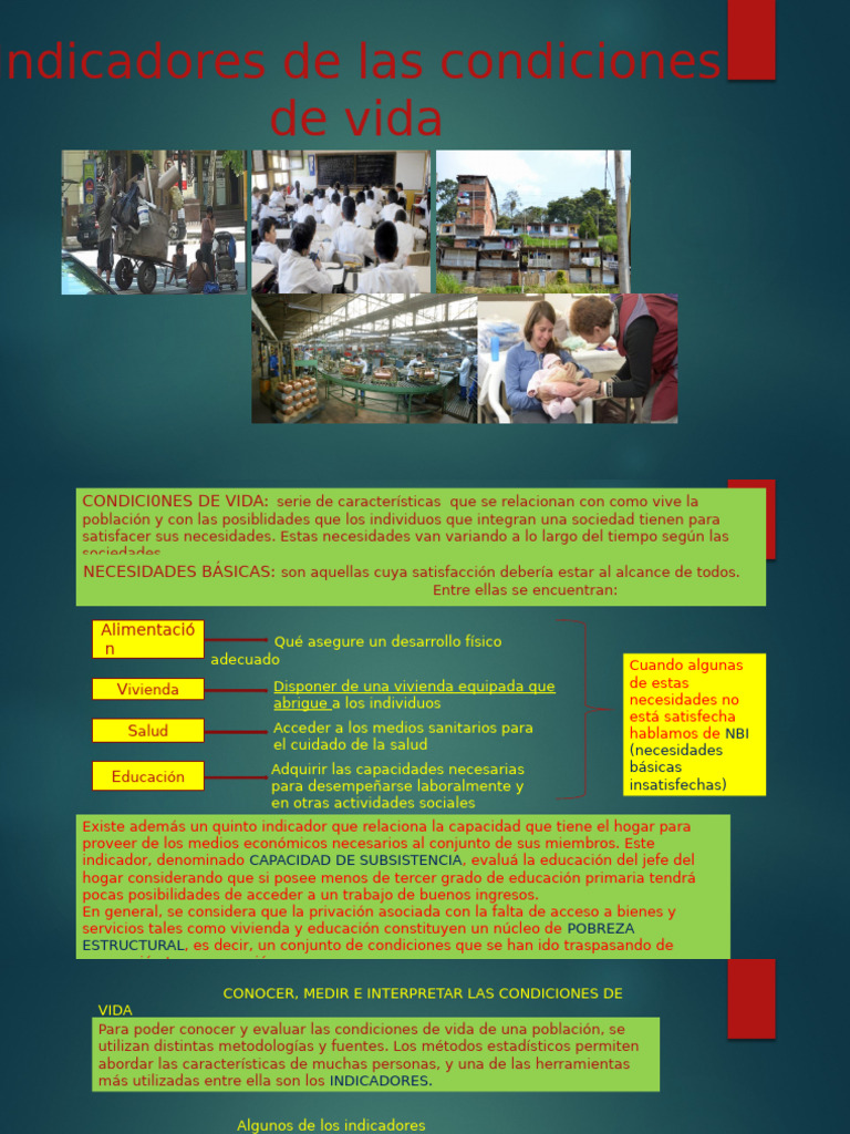 PowerPoint Indicadores de Las Condiciones de Vida | PDF | Pobreza ...
