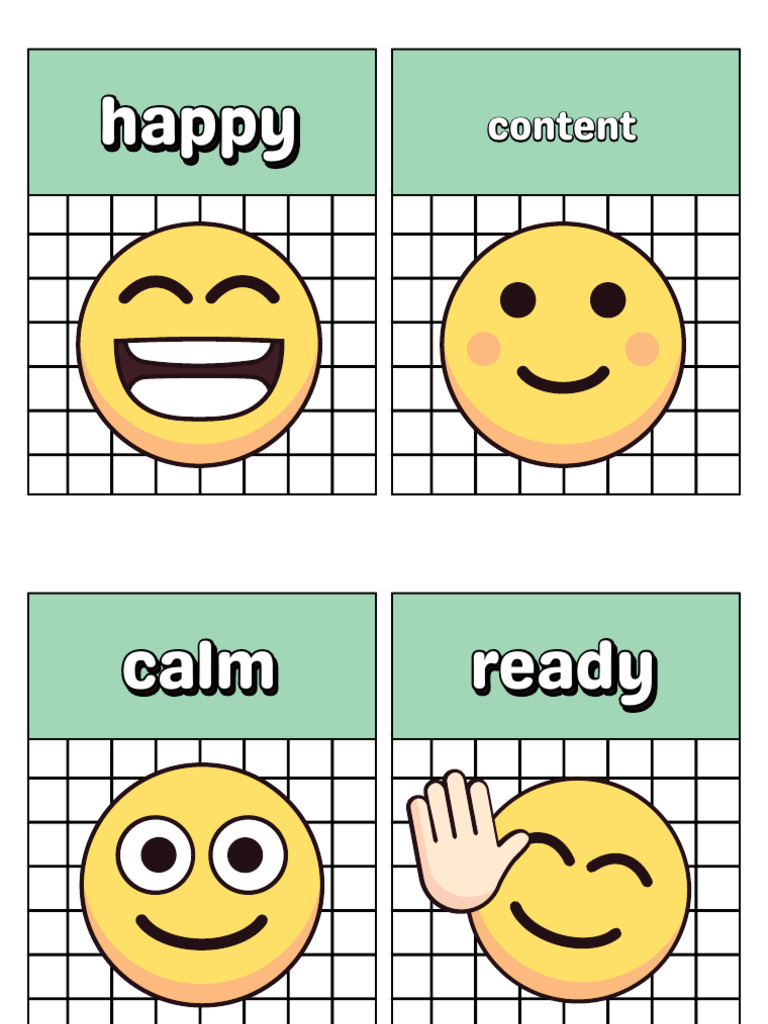 Emotional Regulation SEL Flashcards Colorful Emoji Style | PDF