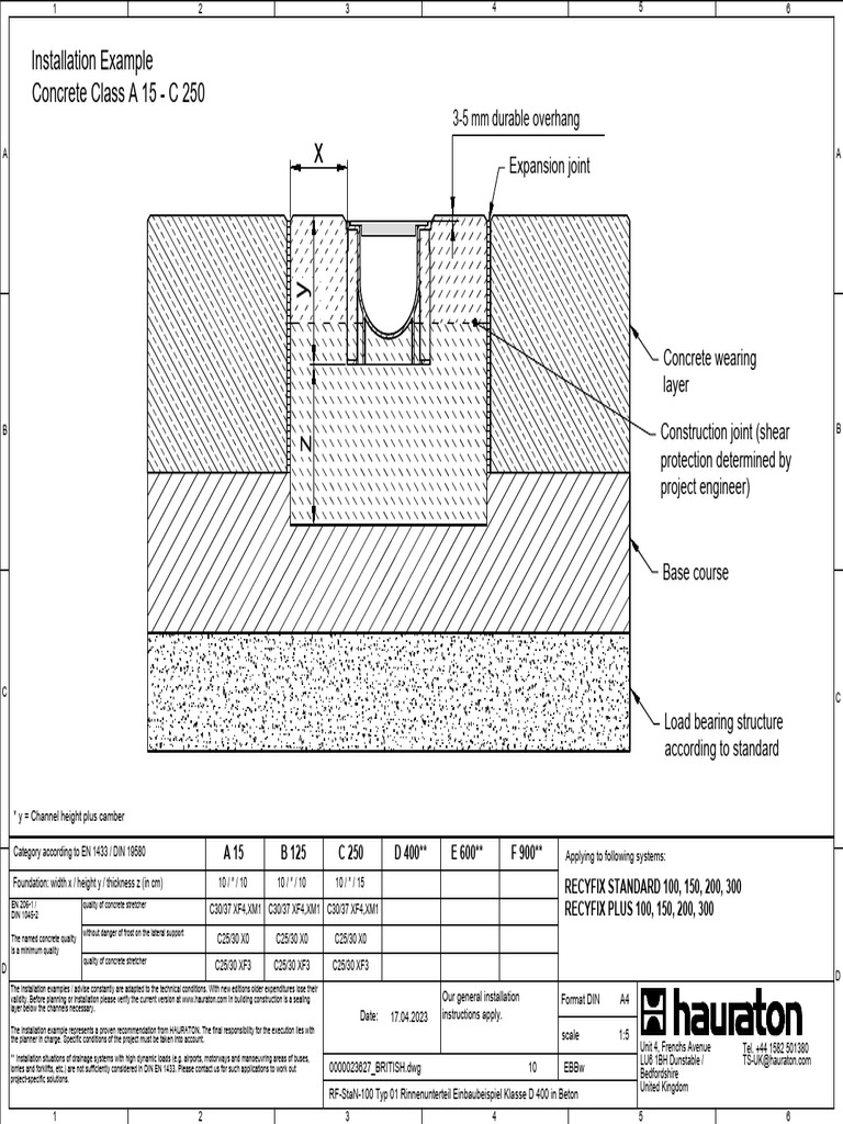Recyfix Standard Installation Example Concrete Class A 15 C 250 | PDF ...