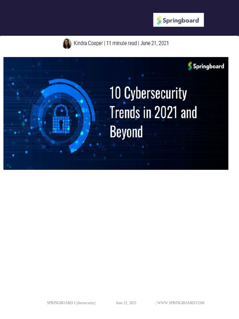 3. Top Cybersecurity Trends For 2021 and Beyond | PDF | Security ...