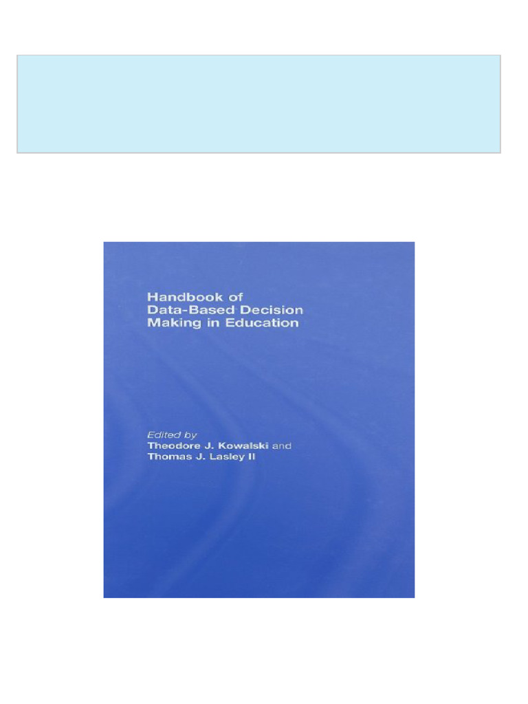 Instant Download Handbook of Data Based Decision Making in Education 1st Edition Theodore ...