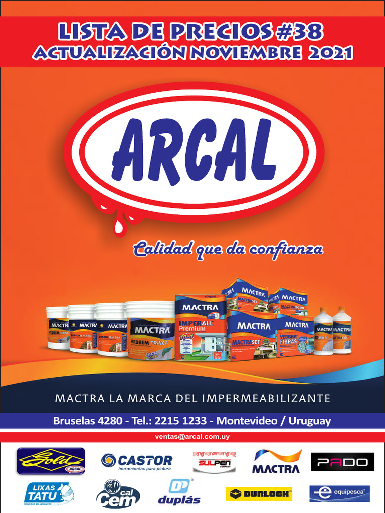 ARCAL_2021 | PDF | Mortero (Albañilería) | Pinturas