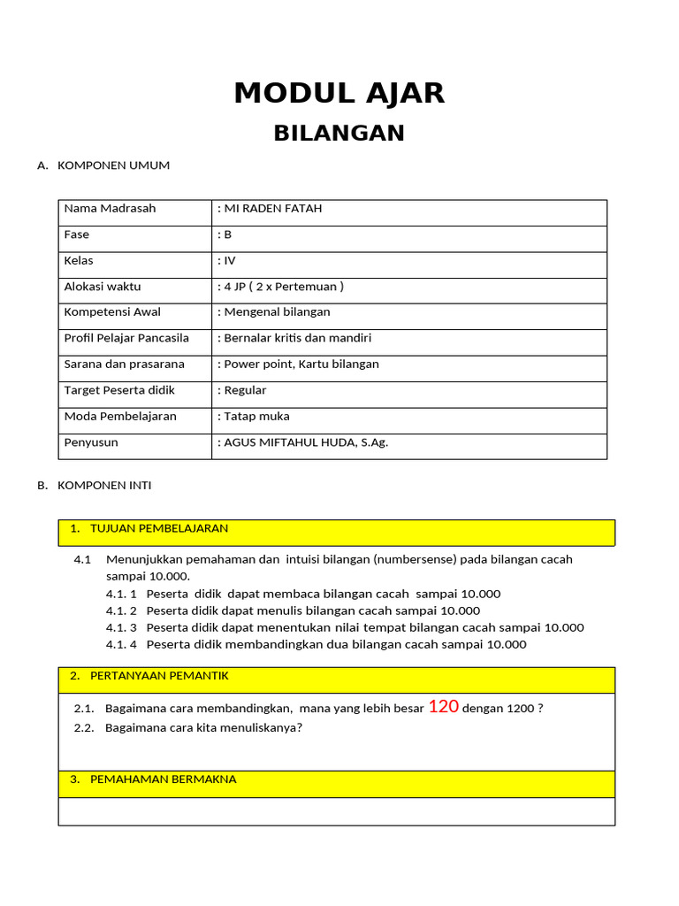 Modul Ajar - Templet-1 | PDF