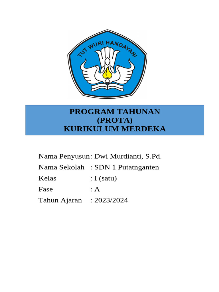 Prota Kurikulum Merdeka Kelas I | PDF