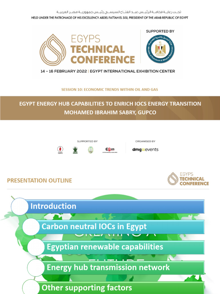 Session 10.1 - Egypt Energy Hub Capabilities To Enrich IOCs Energy Transition Projects Portfolio ...