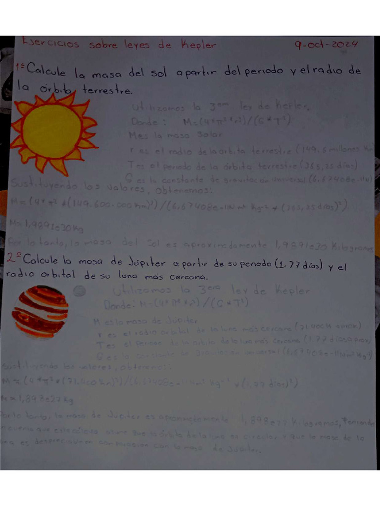 Ejercicios Sobre Leyes de Kepler | PDF