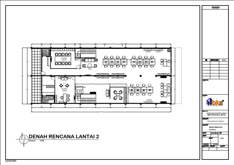Denah Rencana Lantai 2: Toilet Loker Loker | PDF