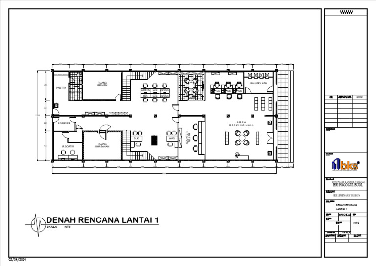 Denah Rencana Lantai 1: Gallery Atm Ruang Brimen DJS DJS Devisa Devisa ...