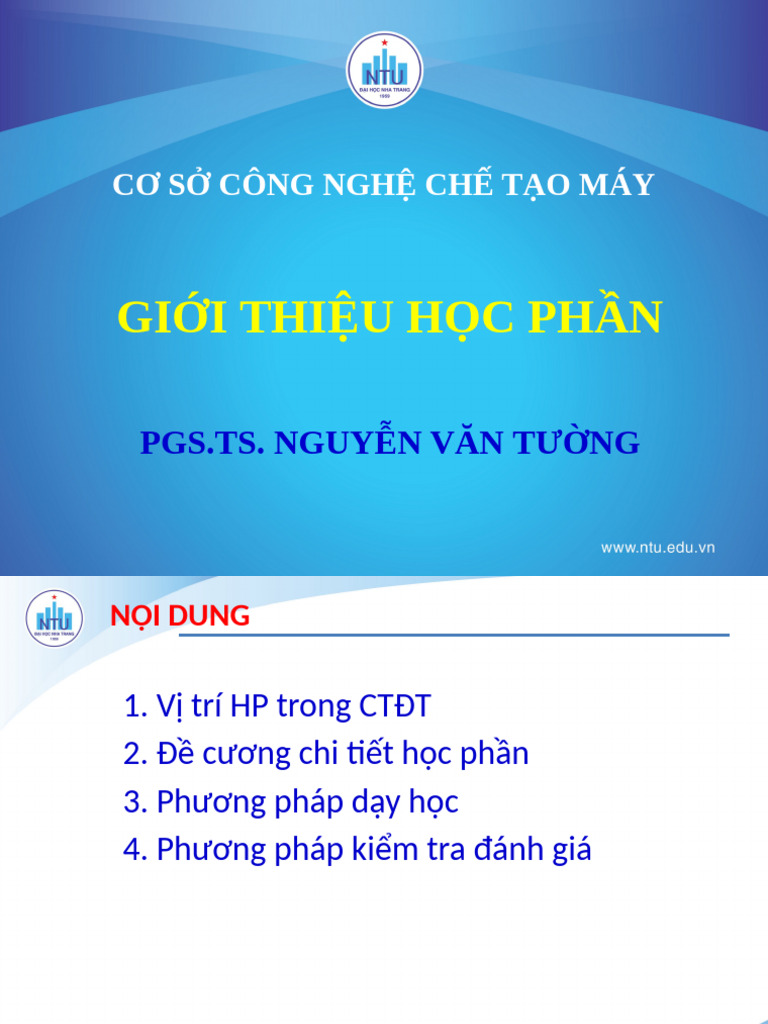 Gioi Thieu HP Co So CN CTM - K64 | PDF