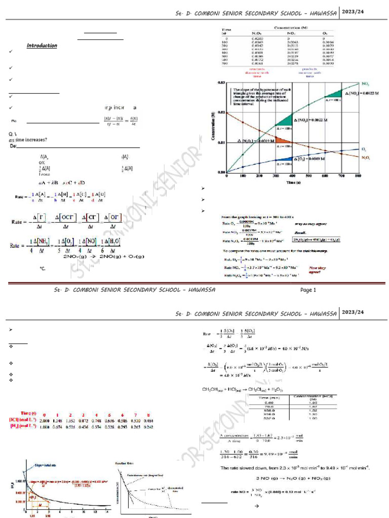 Chemistry Unit-4 (Chemical Kinetics For Gr-11) | PDF | Reaction Rate ...