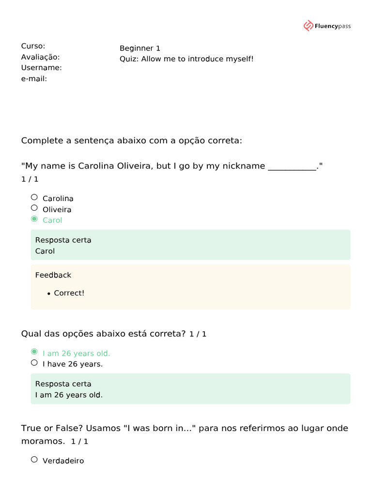 Quiz Allow Me To Introduce Myself | PDF