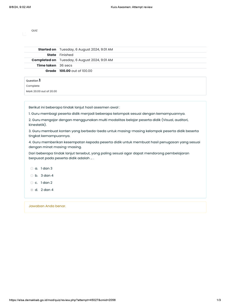 Kuis Asesmen_ Attempt review | PDF