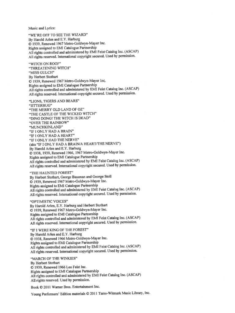 Wizard Of Oz - Script p2 | PDF