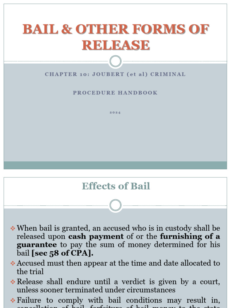BAIL SLIDES | PDF | Bail | Burden Of Proof (Law)