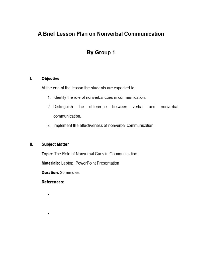 Group 1 Lesson Plan | PDF