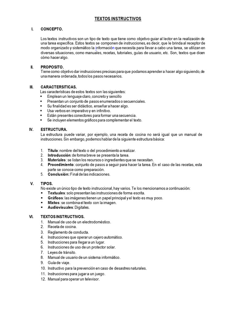 Guía Completa de Textos Instructivos | PDF | Receta | Informática