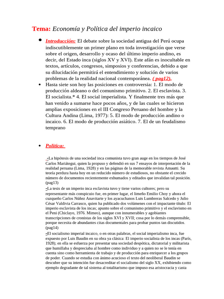 Politica y Economia Inca | PDF | Imperio Inca | Sociedad