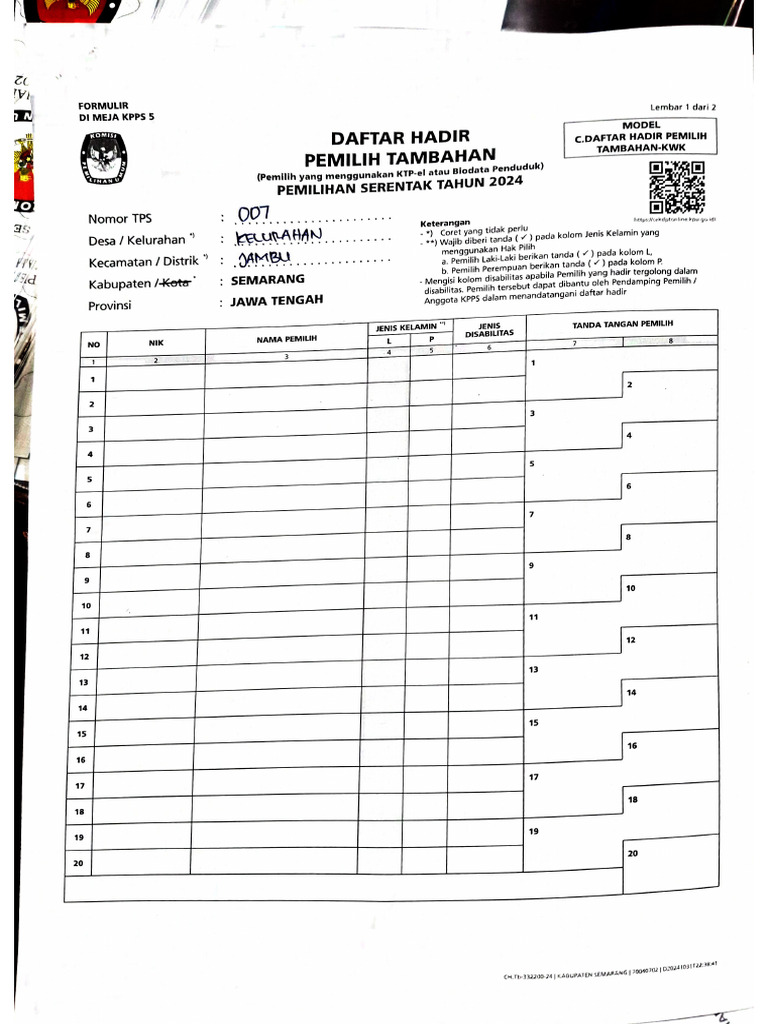 Daftar Hadir DPK | PDF