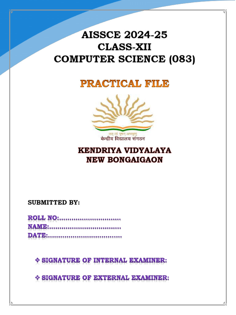 Practical File Xii 2024 25 | PDF | Comma Separated Values | Text File