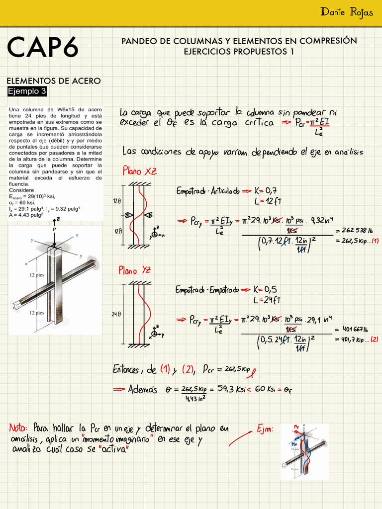 CAP6 Pandeo de Columnas y Elementos en Compresión - Ejercicios Propuestos 1 | PDF | Análisis ...