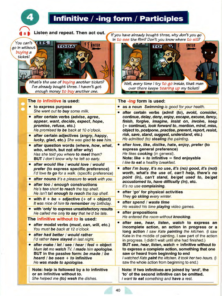 Infinitive, Ing, Participle | PDF | Verb | Adjective