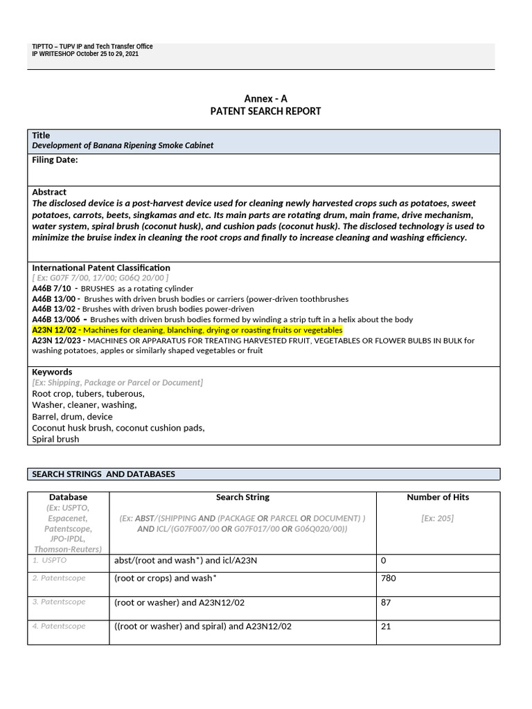3. Patent-Search-Report | PDF | Prior Art | Intellectual Property Law