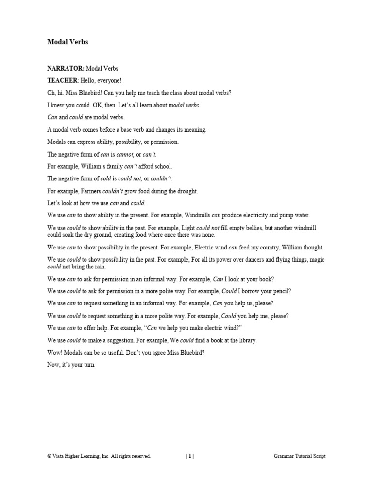 Modal Verbs GT | PDF