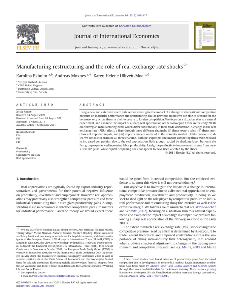 Manufacturing Restructuring and The Role of Rea 2012 Journal of ...