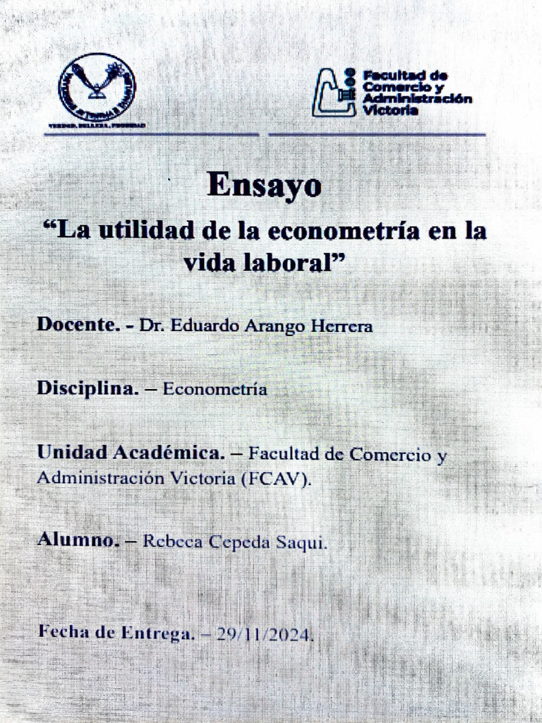 trabajo final econometría | PDF