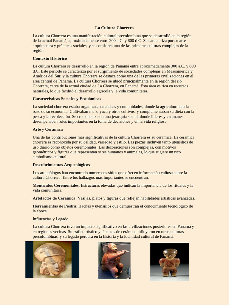 La Cultura Chorrera | PDF