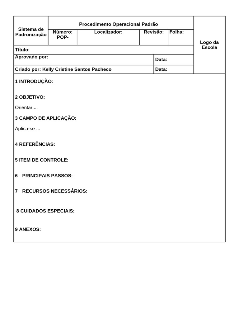 Formulário Padrão Pop | PDF