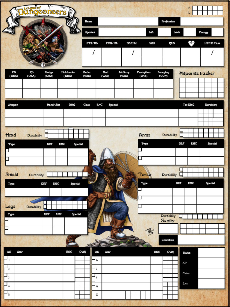 Core Game Character Sheets ENG | PDF | Role Playing Video Games | Role ...