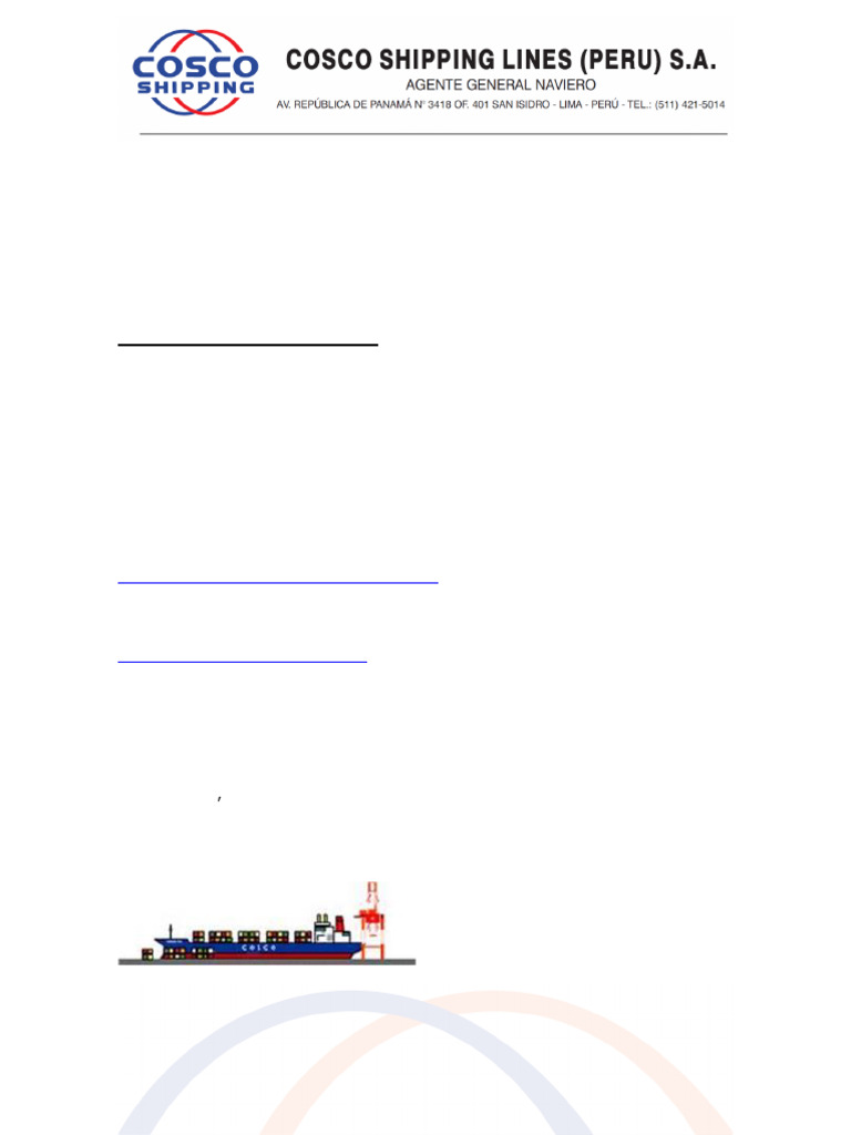 Cosco Shipping Peru 002 e - Eta 05.dic | PDF