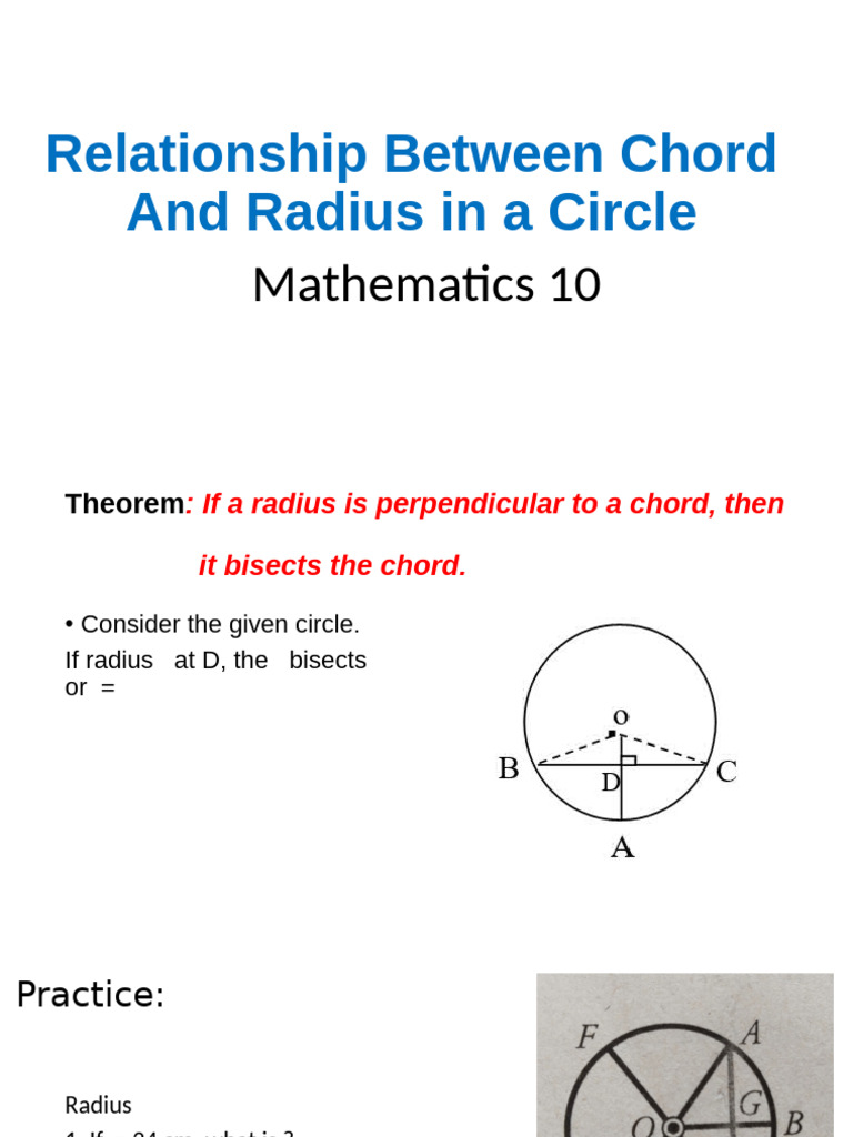 Relationship Between Chord and Radius in a Circle | PDF