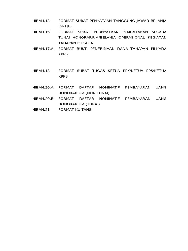 SPJ Kpps Pilkada TPS 003 | PDF