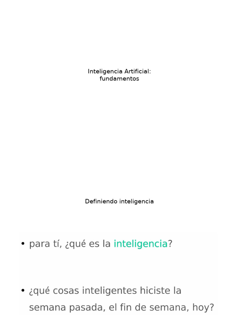 Fundamentos de la Inteligencia Artificial | PDF | Inteligencia ...