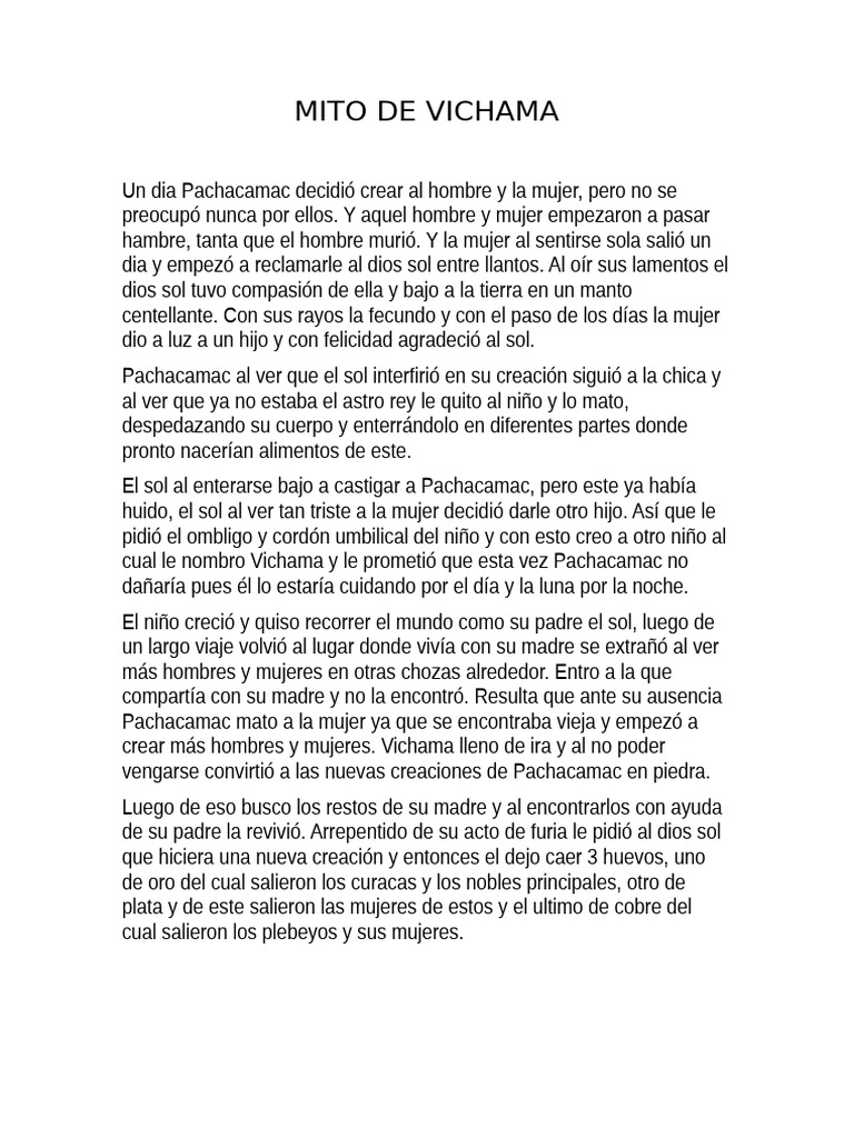 Mito de Vichama | PDF
