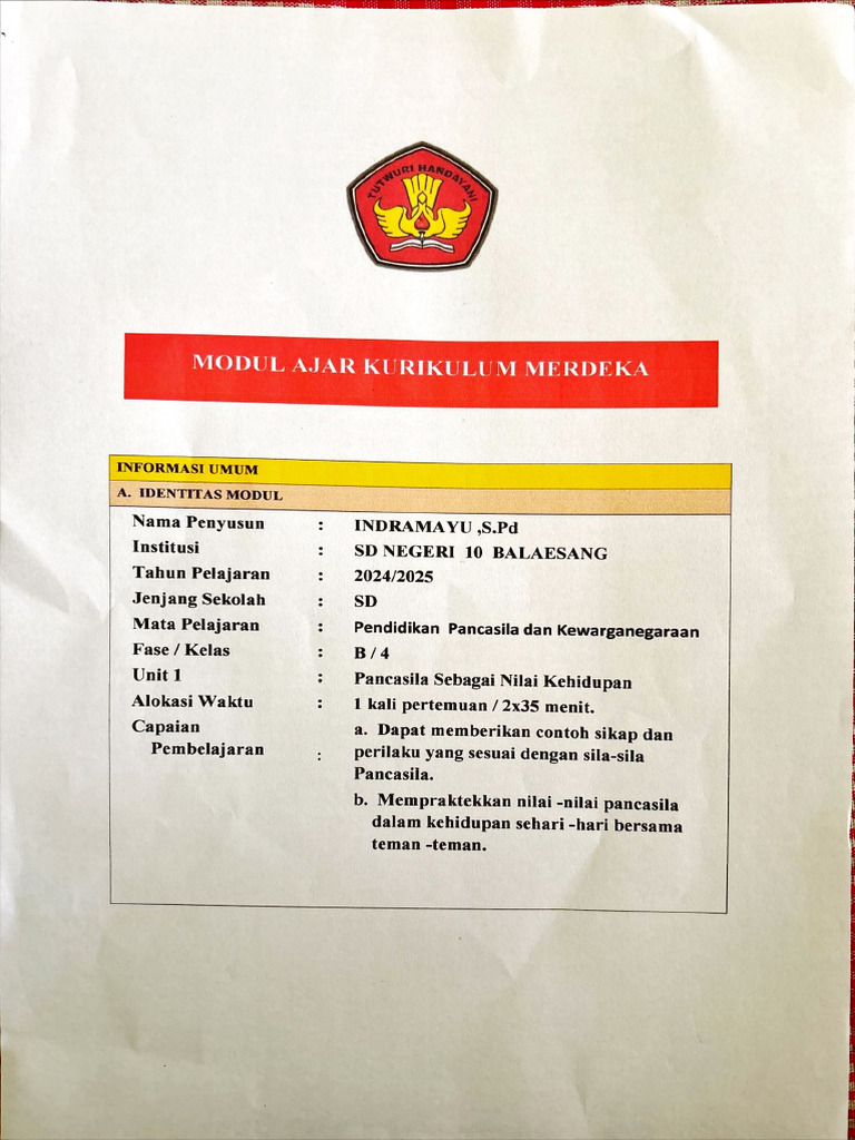 Modul Ajar PKN UKIN | PDF