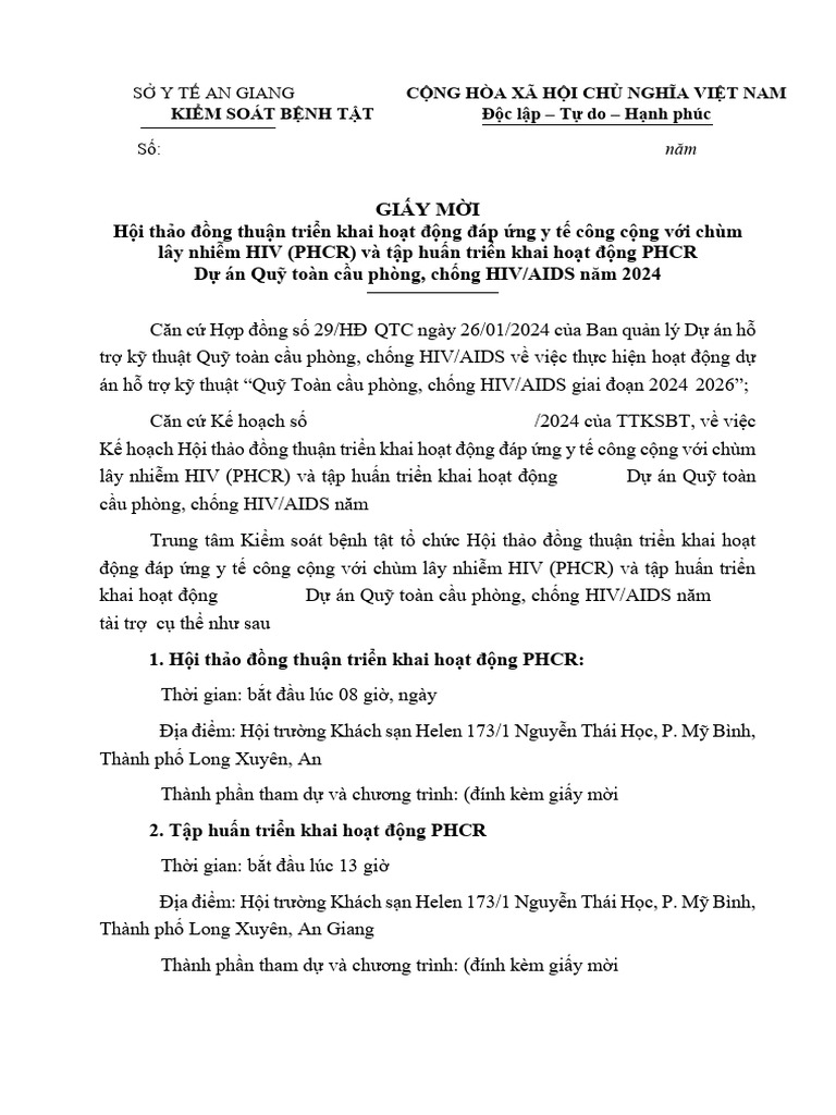 GM Hoi Thao Dong Thuan Trien Khai Hoat Dong Dap Ung y Te Cong Cong .Signed | PDF