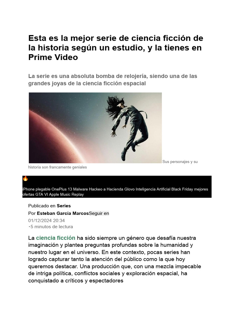 Mejor serie de ciencia ficción en Prime Video | PDF