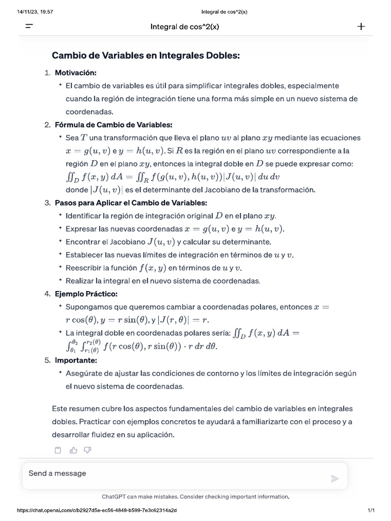 Cambio de Variables-Dobles | PDF