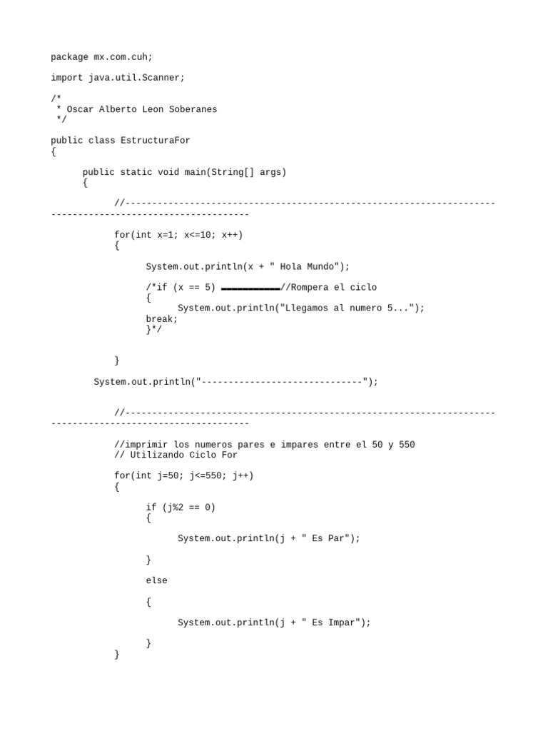 Estructura For | PDF