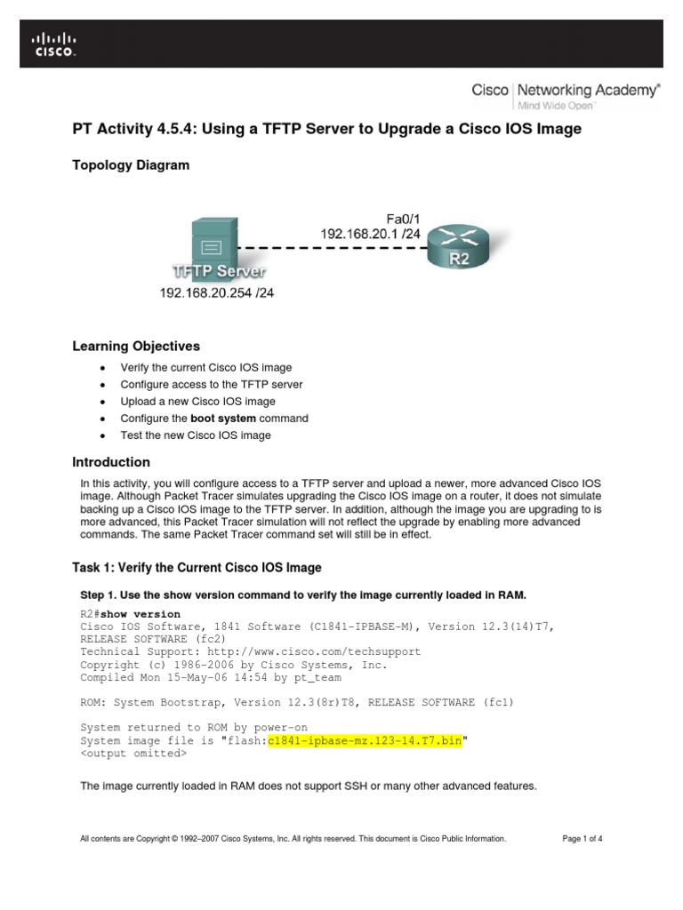 Using A TFTP Server To Upgrade A Cisco IOS Image | PDF | Booting ...