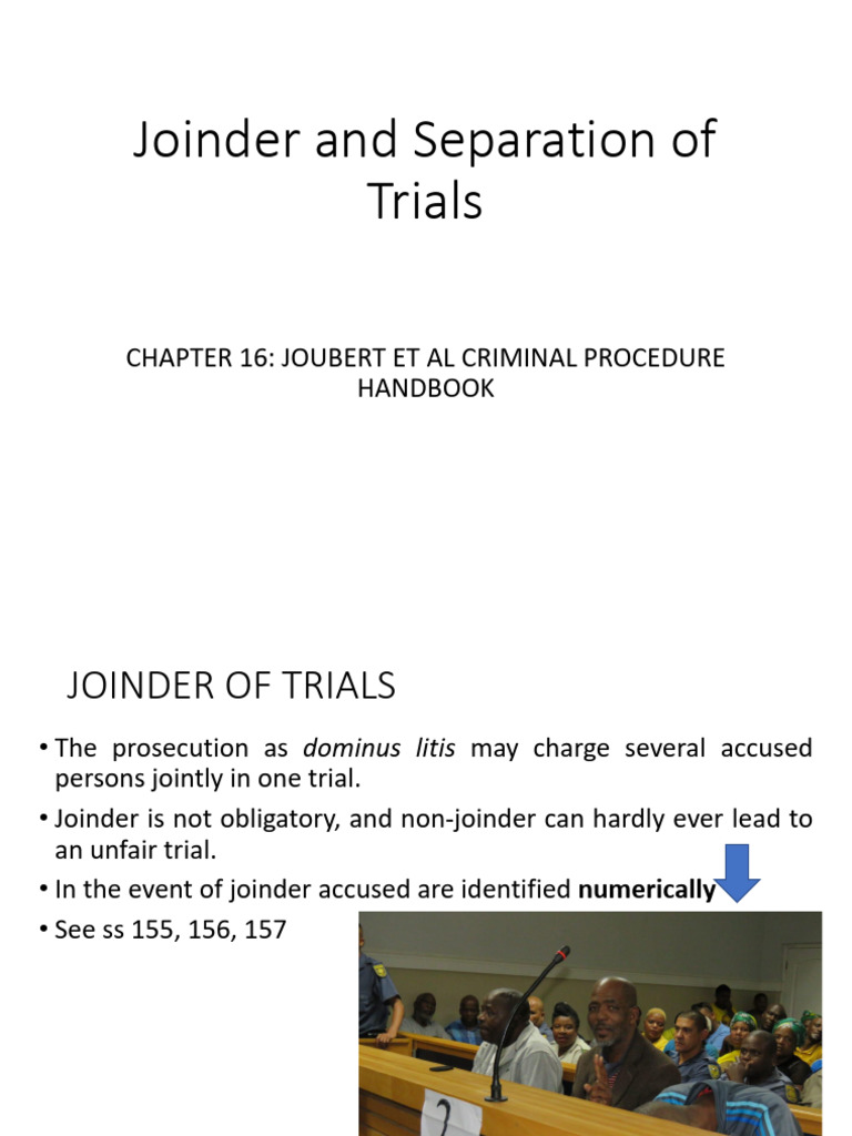 Joinder and Separation of Trials | PDF | Public Sphere | Criminal Justice