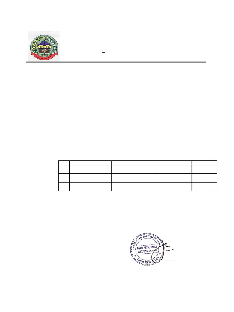 Surat Perintah Tugas Dinas Kesehatan Blora | PDF