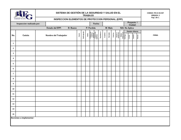 Inspeccion de Epp | PDF