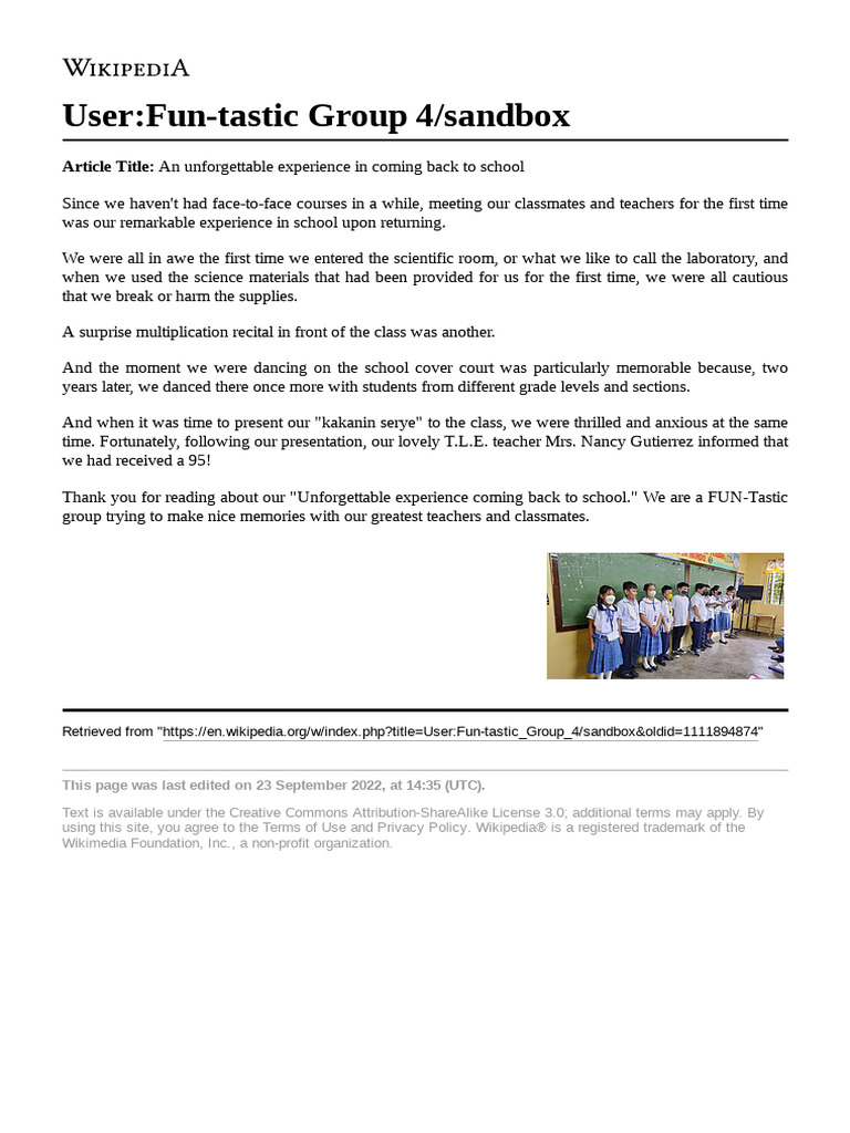 User Fun-Tastic Group 4 Sandbox | PDF