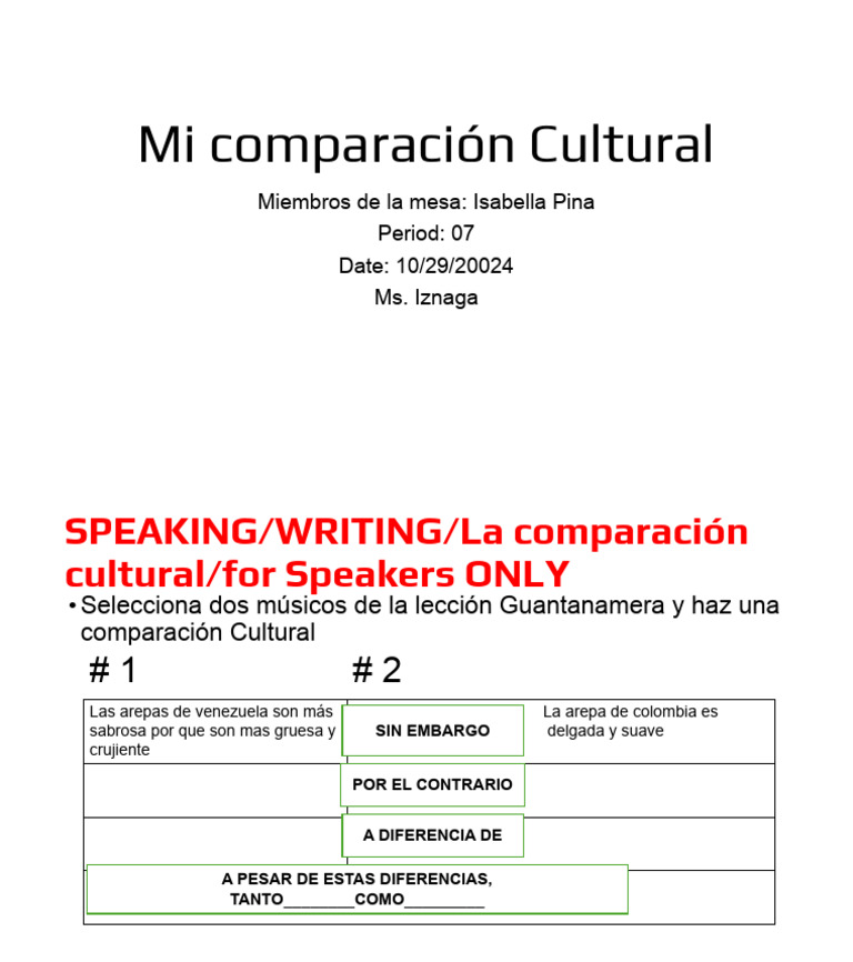 Mi Comparacion Cultural | PDF