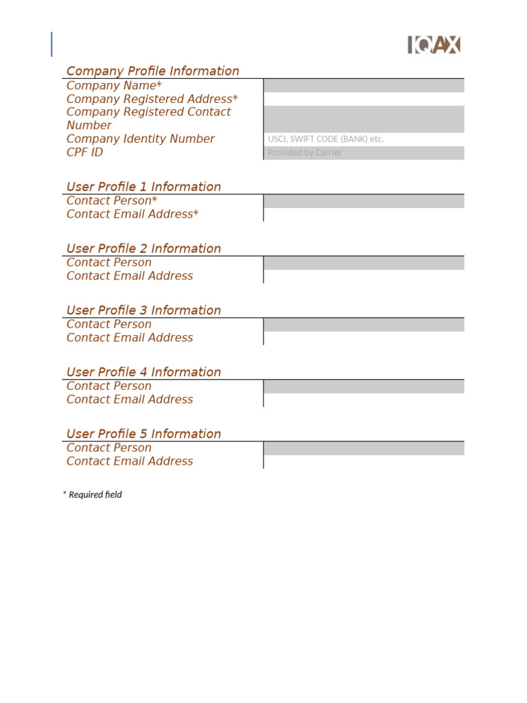 EBL Client Registration Form | PDF